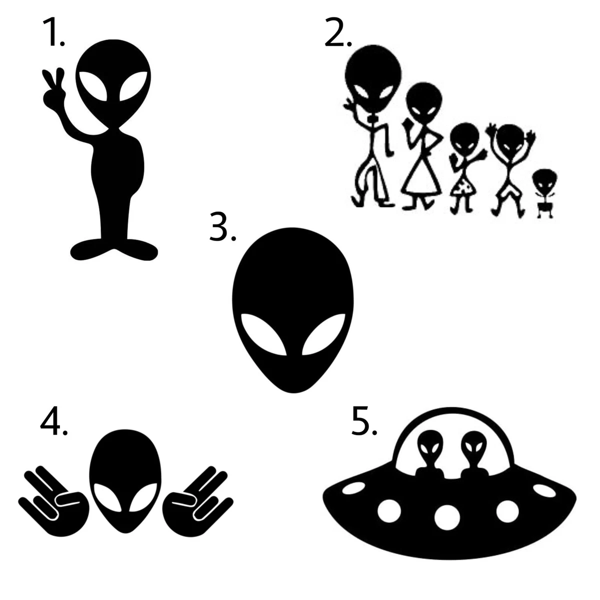 Alien Family Car Decals