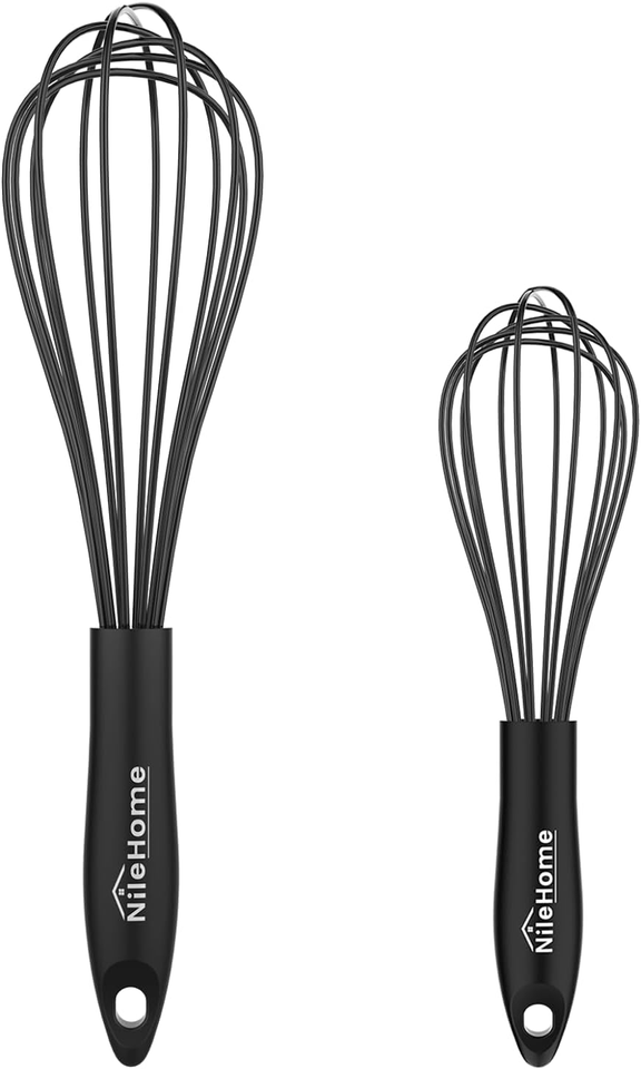 Silicone Whisk Set 8" 10" Kitchen Whisk Kitchen Wisk Wire Whisks for ...