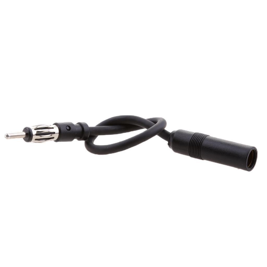 Black Auto Car Antenna Extension Cord Male Female AM/FM Radio Adapter ...