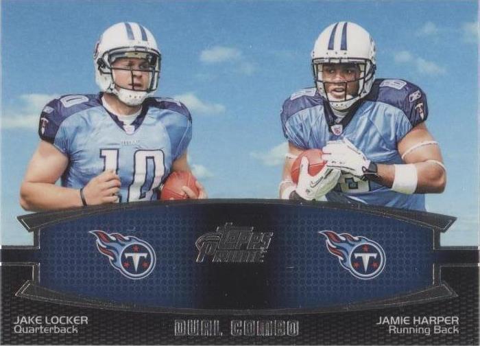 2011 Topps Prime - Dual Combo Jake Locker, Jamie Harper #DC-LH (RC) for ...