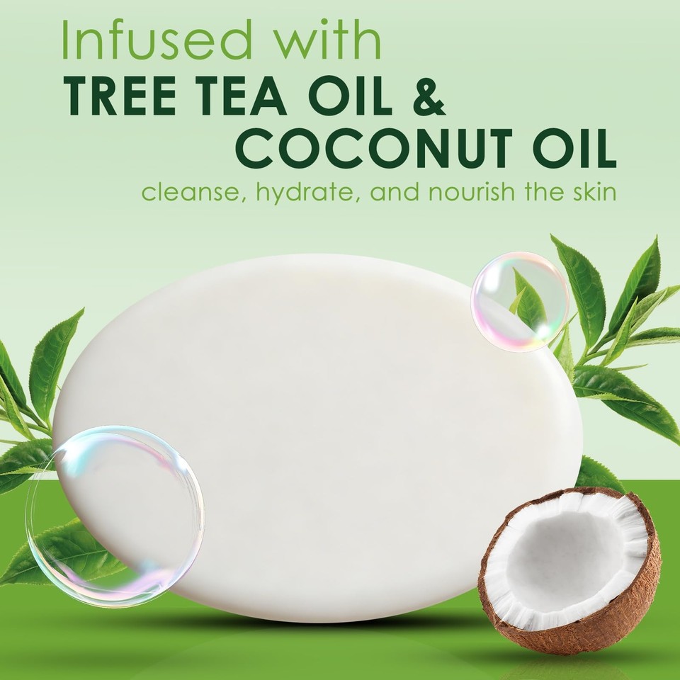 Antifungal Tea Tree Soap, Antifungal Soap Bar for Back Acne, Athlete's ...
