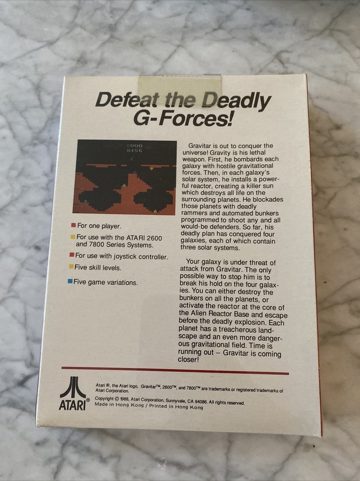 BRAND NEW Atari 2600 - Gravitar - 1988 Factory Sealed - FREE SHIPPING ...