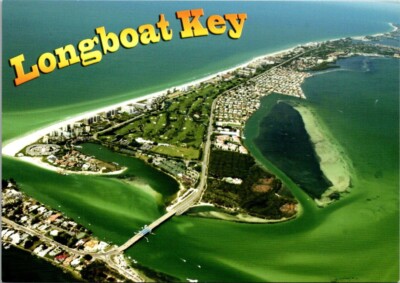 Sarasota Florida Longboat Key Aerial View Hotels Condos Beach c2000 ...