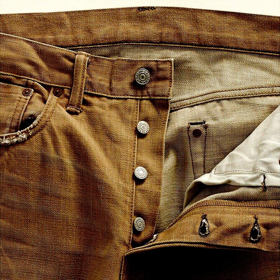 POLO RALPH LAUREN DOUBLE RL RRL BROWN JAPANESE SELVEDGE SLIM POLO RALPH LAUREN DOUBLE RL RRL BROWN JAPANESE SELVEDGE SLIM