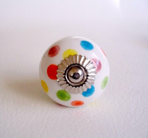 Multi-Color Polka Dot Porcelain Cabinet Knobs Pulls Decorative Hardware | eBay