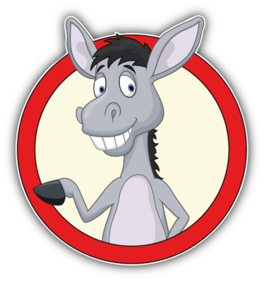 Donkey Cartoon Sign Car Bumper Sticker Decal - ''SIZES'' | eBay