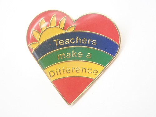 Teachers Make A Difference Heart Sun Vintage Lapel Pin | eBay