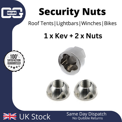 Anti-Theft Security Nuts | Tamperproof | Lock Nut Set 2 Nuts + 1 Key - TORX M6 | eBay UK