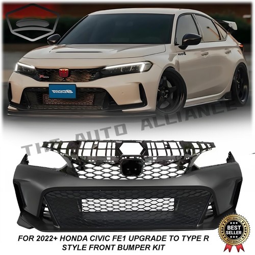 Fits 2022+ Honda Civic FE1 Up To Type R Style Front Bumper Conversion ...
