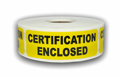 500 Labels 1x3 Yellow CERTIFICATION ENCLOSED Special Handling Mailing ...