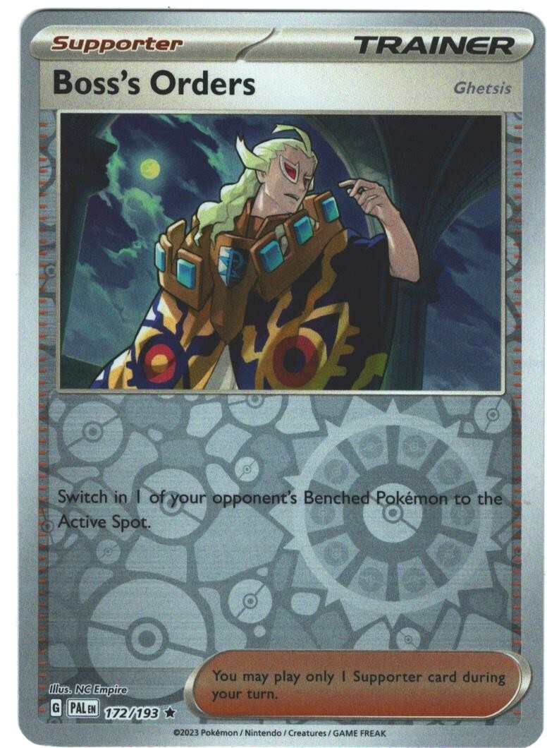 Boss's Orders [Ghetsis] 172//193 Paldea Evolved Reverse Holo Rare ...