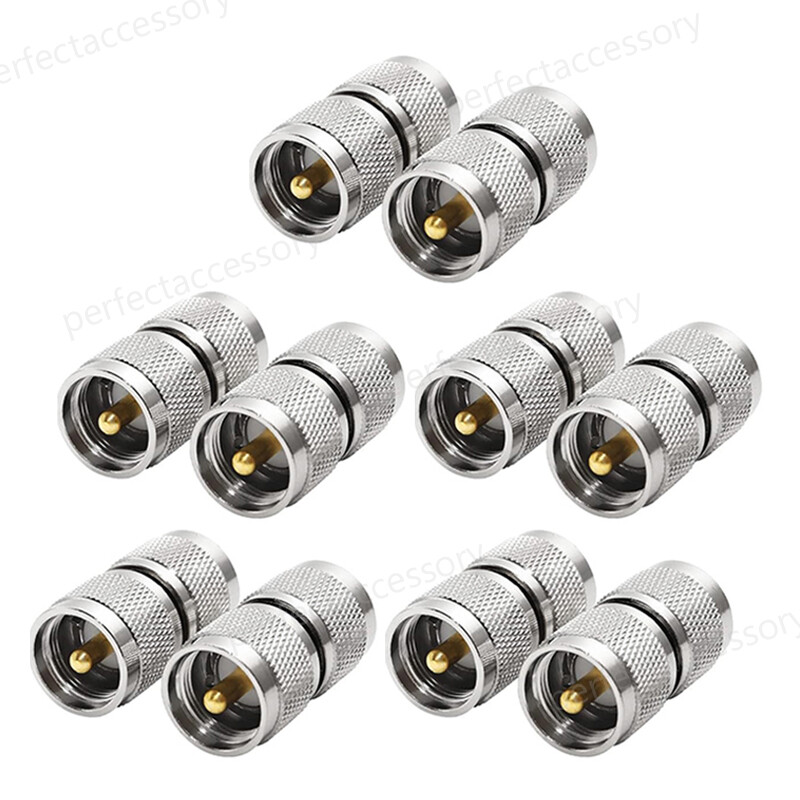 2/6/10Pcs UHF PL259 Male to Male Coax Connector RF Coaxial Adapter Low ...