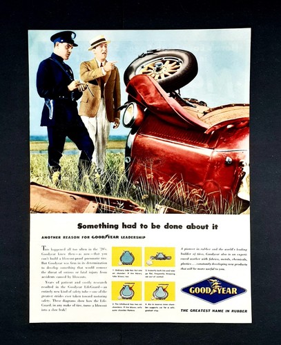 GoodYear tires ad vintage 1946 original Good Year car tire ...