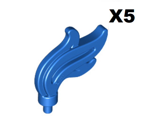 Lego ® Lot 5 Plume Flamme Feather Triple Compact Flame Bleu Blue 64647 ...