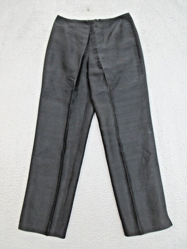 Vintage Maggy London Pants Womens 6 Black Silk Slim High-Waisted Quiet ...