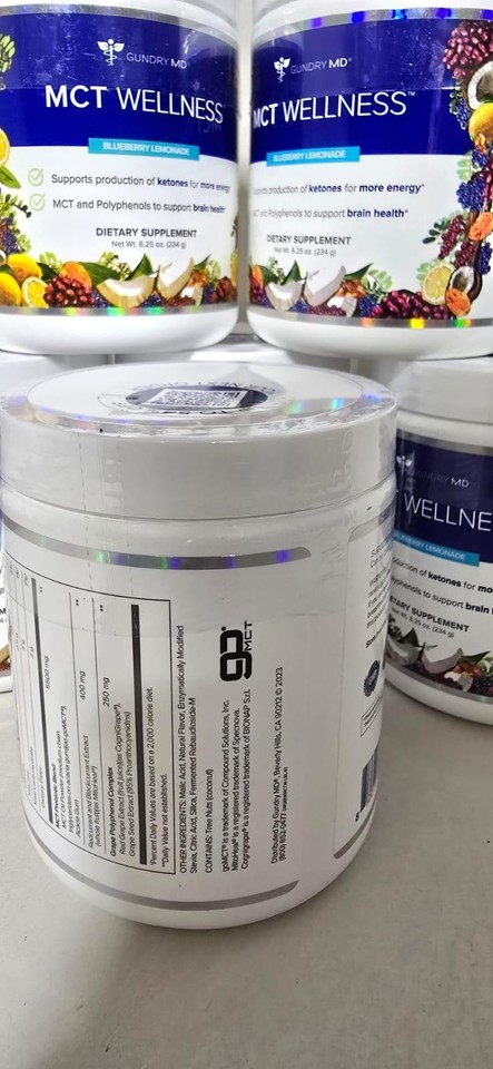 Gundry MD MCT Wellness Powder Blueberry Lemonade Flavor Diet Supplement ...
