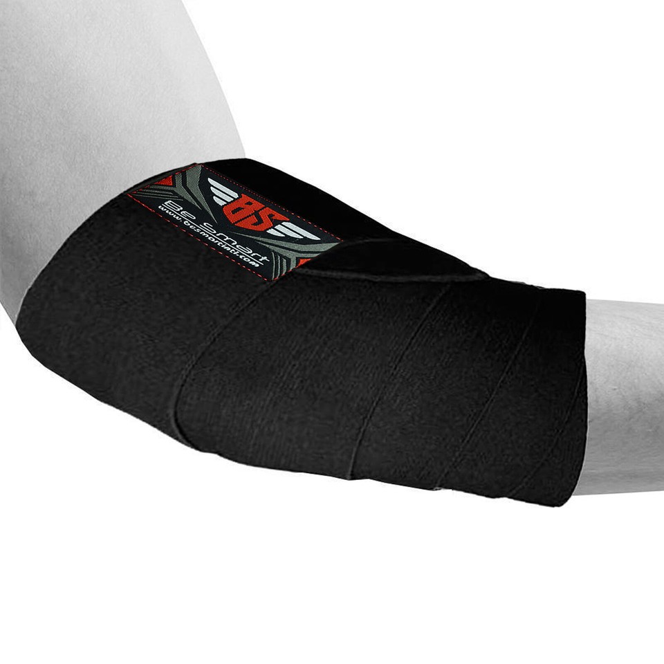 HEAVY DUTY ELBOW SLEEVES SUPPORT WRAPS STRAPS GYM POWER WEIGHT LIFTING ...