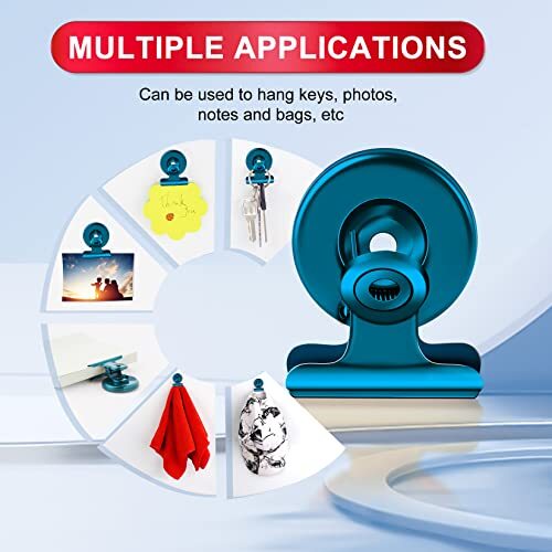 8Pack Magnet Clips, Strong Fridge Magnets Clips, Heavy Duty 8 Pack Blue ...