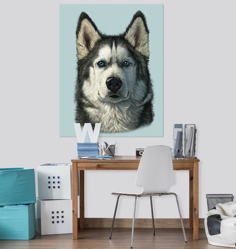3D Pet Husky Portrait A145 Wall Stickers Wall Murals Wallpaper Vincent ...