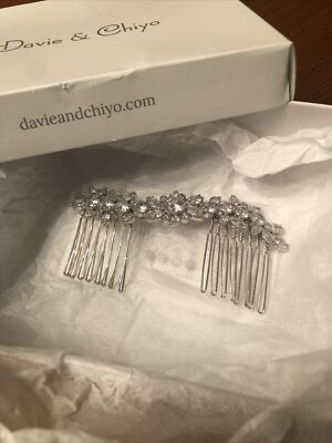 Davie & Chiyo Bridal Jewelry - Diamond Leaf Hair Barrette | eBay
