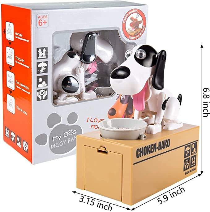 Cute Coin Eating Dog. Coin Bank Money Saving Box Piggy Bank BRAND NEW ...