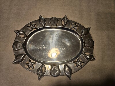 17"x13" SERVING TRAY SEAFOOD LOBSTER PLATTER OYSTER PLATTER Pewter ...