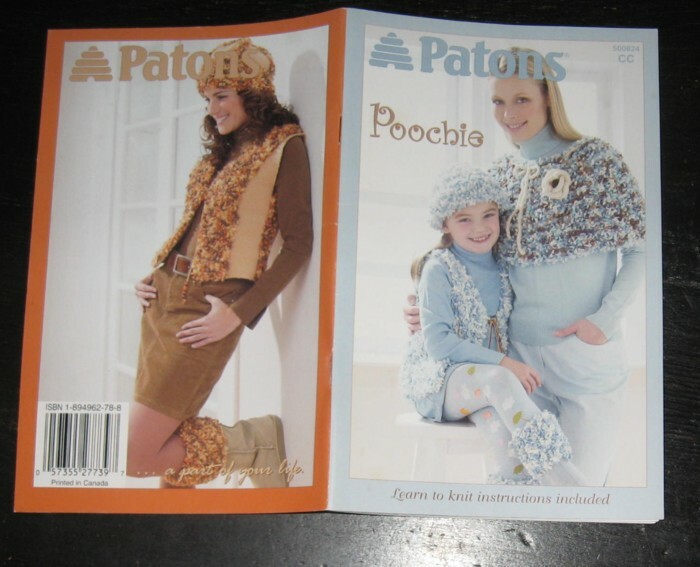 Patons BOOK #500824 Poochie patterns designs CAPELET Poncho VEST Hat | eBay