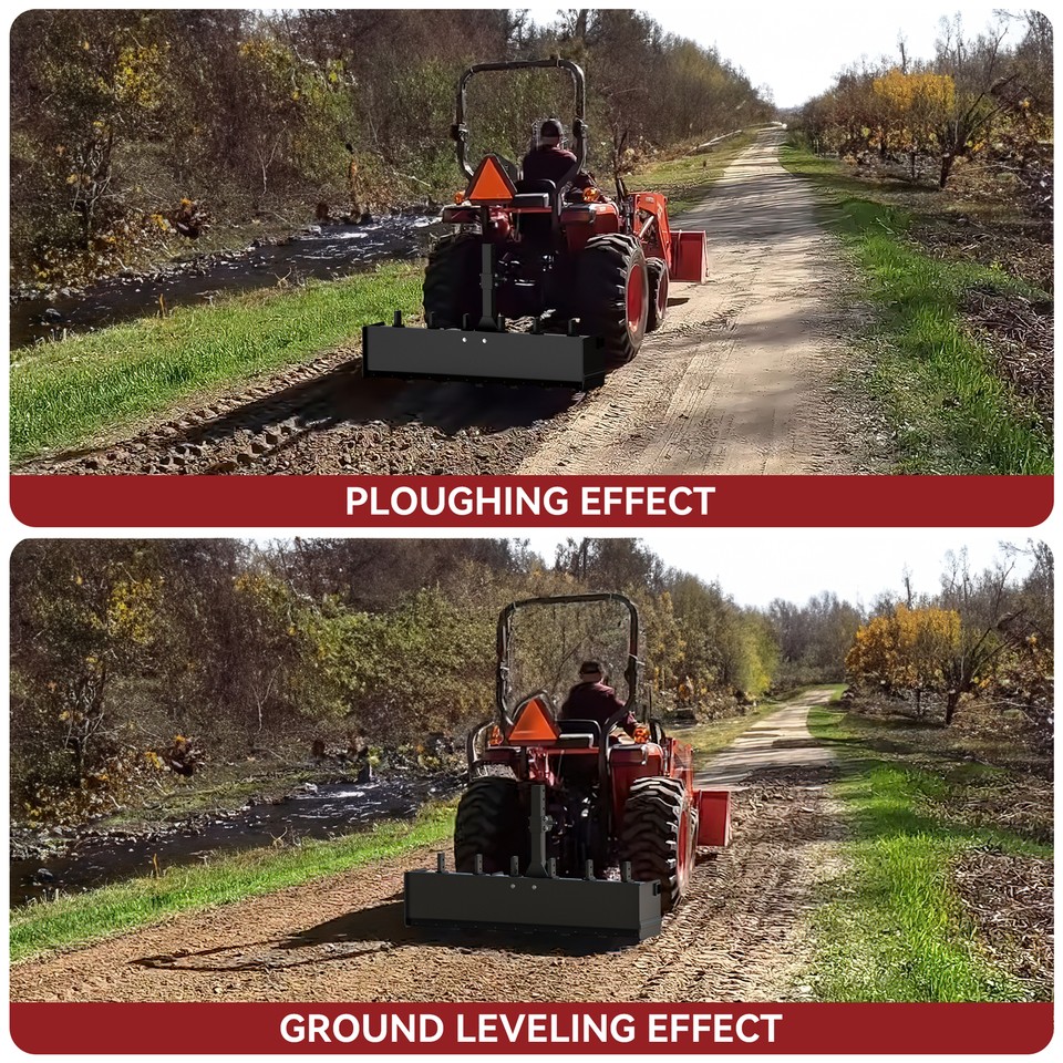 Heavy Duty Box Blade Attachment for Tractor W/ 6 Scarifier Shanks - 54. ...