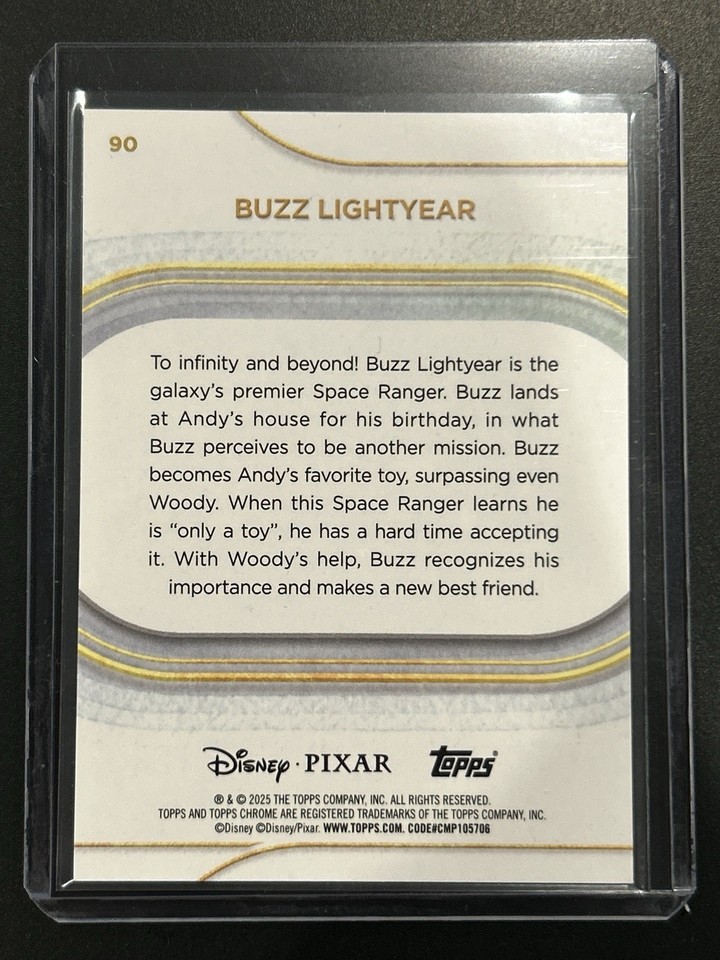 2025 Topps Chrome Disney Wonder Toy Story Buzz Lightyear Blue Diamond ...