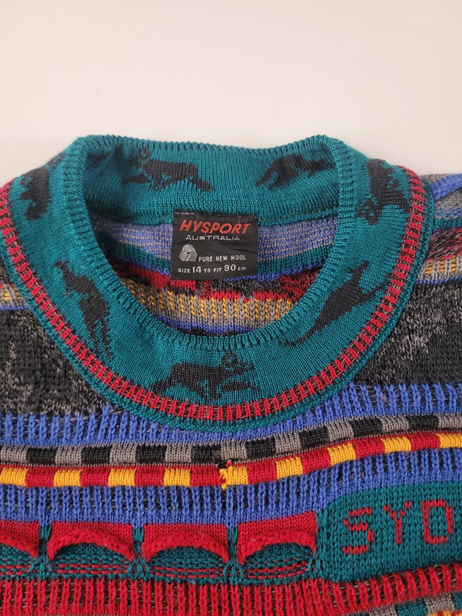 Vintage Hysport Australia Sweater. Coogi Style. Multicolour Vintage Hysport Australia Sweater. Coogi Style. Multicolour
