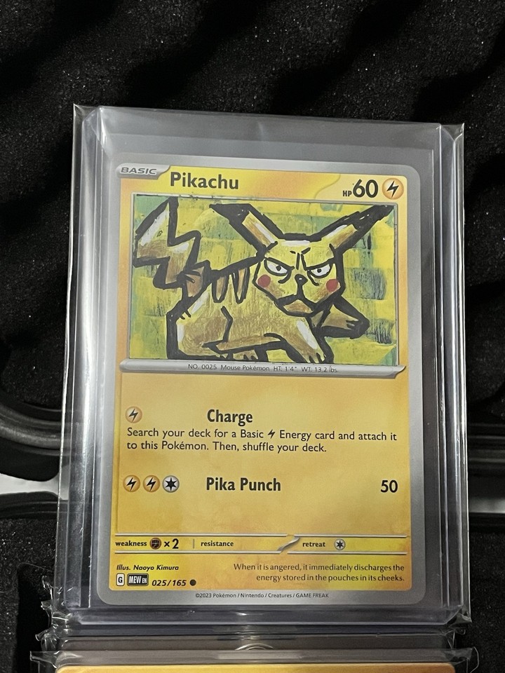 Pokemon Pikachu Custom Painted Card From 151 | eBay