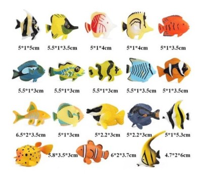 18pcs/set Mini Tropical Fish PVC Toy Aquarium Fish Action Figure Kids ...