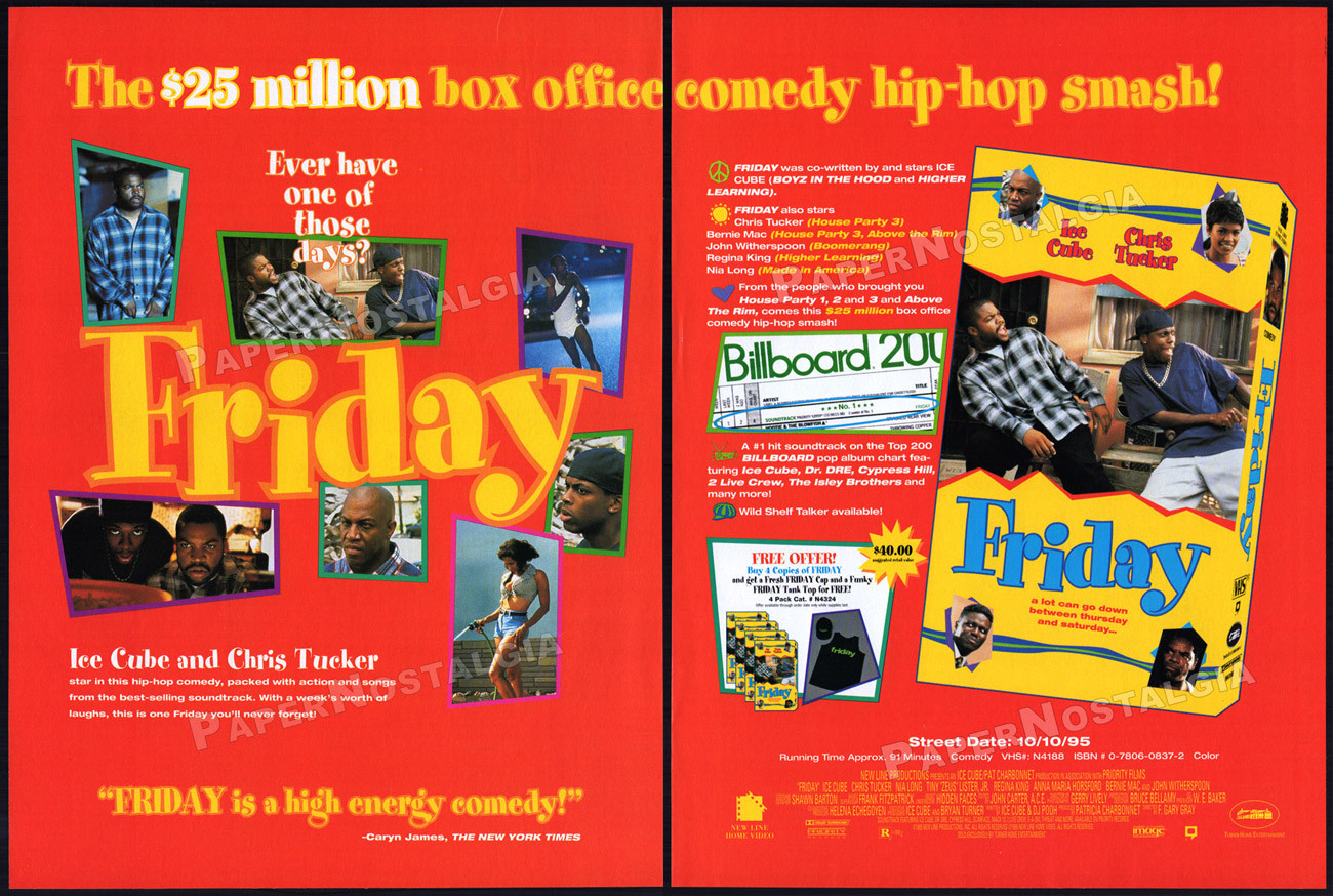 FRIDAY__Orig. 1995 Trade print AD / video promo__ICE CUBE__NIA LONG ...
