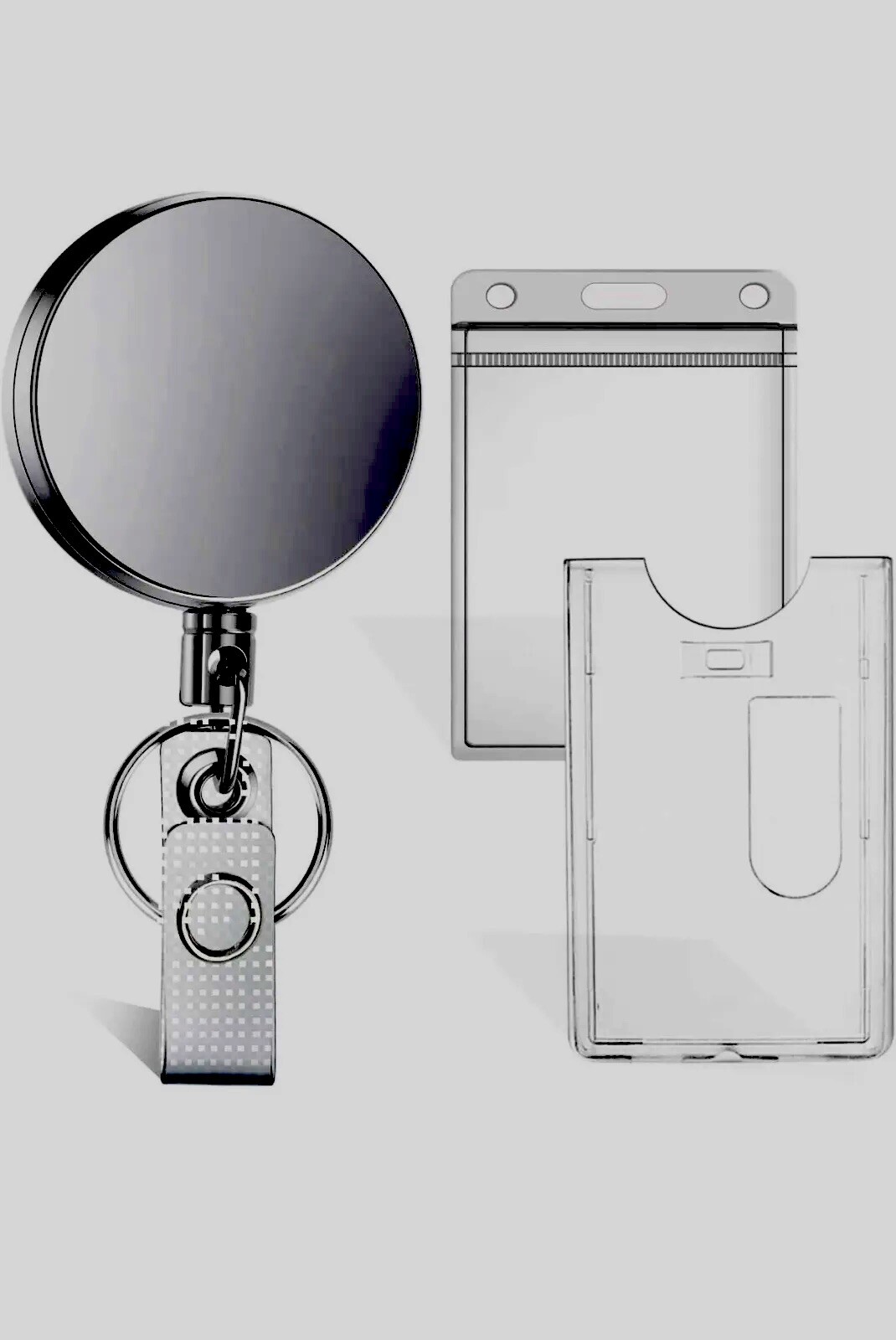 1 Pack Heavy Duty Retractable Badge Holder, Metal Long String That ...