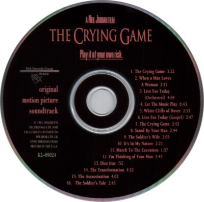 Various – "The Crying Game Soundtrack" CD Album Classic Rock 1993 DISK ...