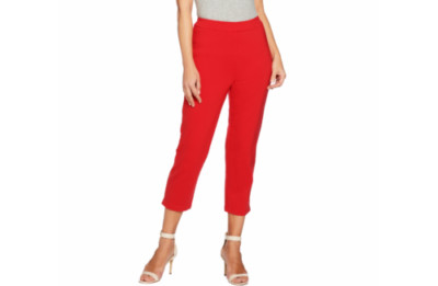 Joan Rivers Joan's Signature Pull-on Crop Pants-Red-XXS A288774 | eBay