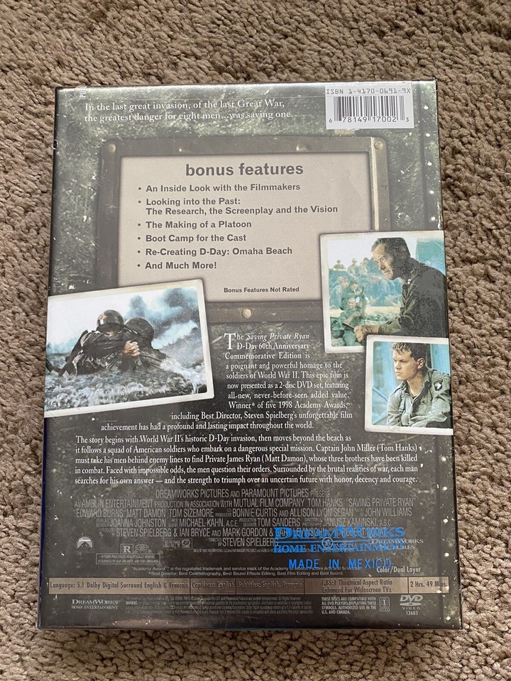 Saving Private Ryan (DVD, 2004, 2-Disc Set, D-Day 60th Anniversary ...