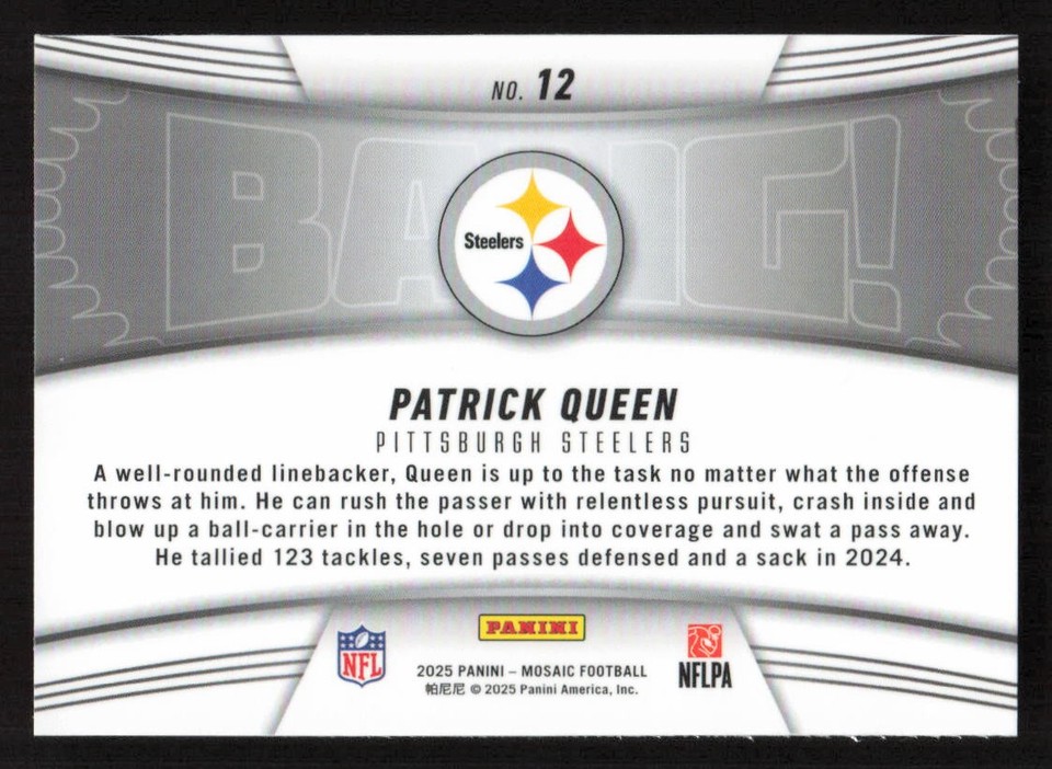2025 Panini Mosaic Patrick Queen Bang! #12 Card | eBay