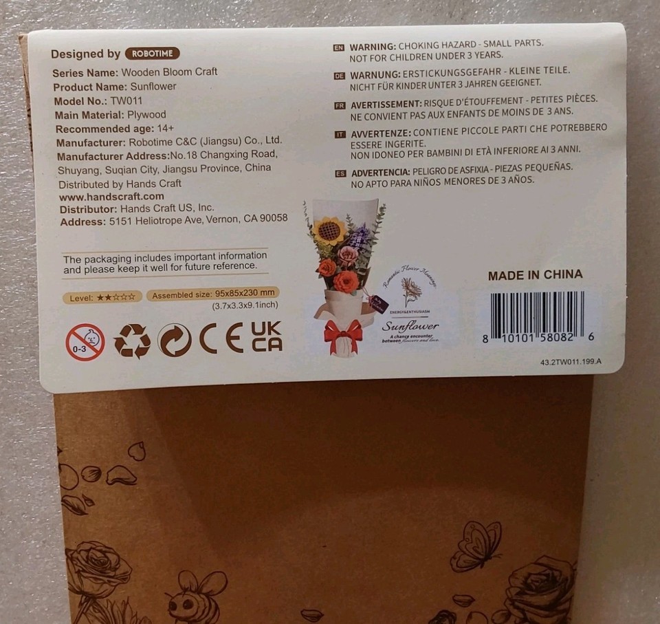 Rowood Hands Craft Sunflower Wooden Bloon Craft 86pcs Decoration Crafts ...