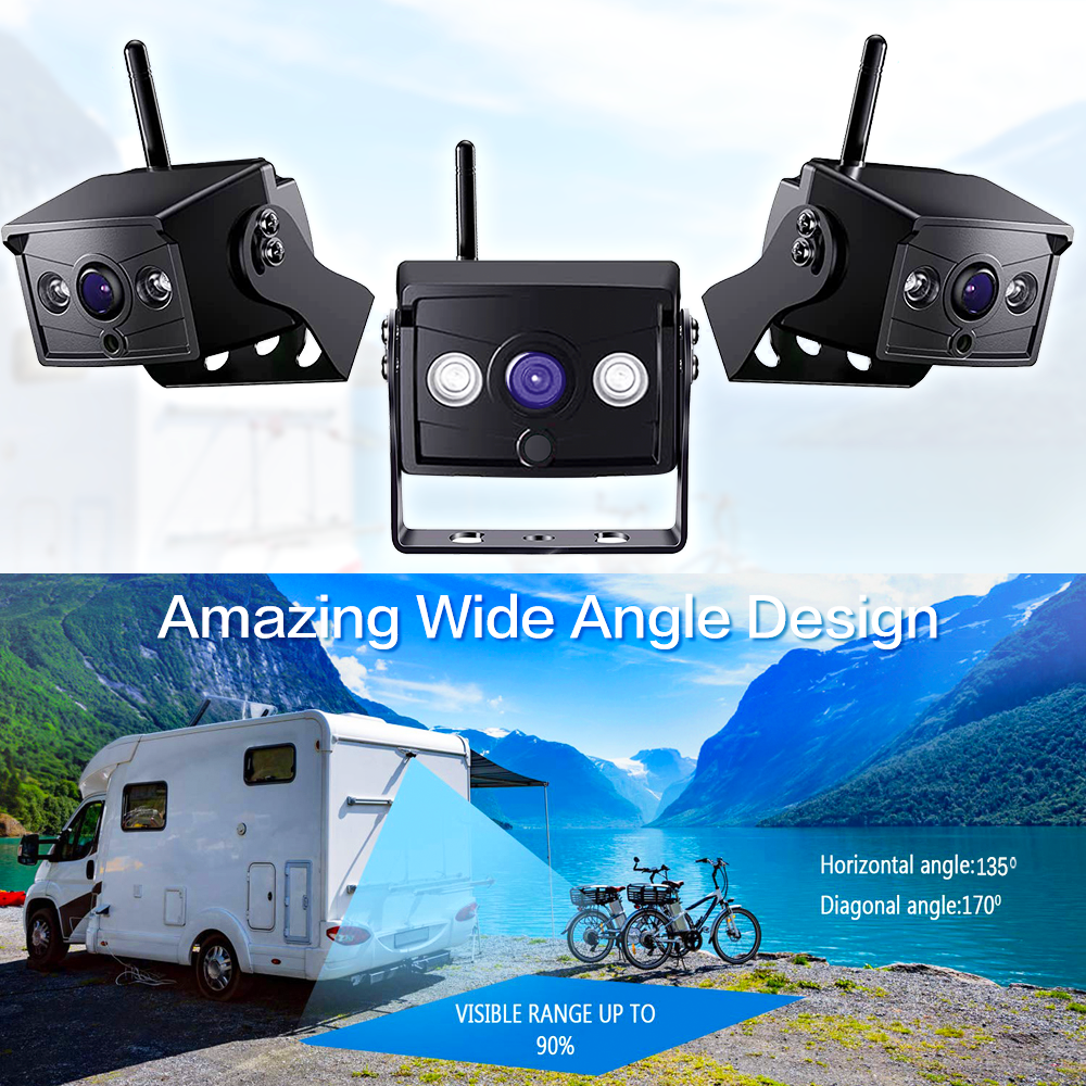 Wireless Camera Reversing Digital Rear View 5" Monitor For RV Truck ...