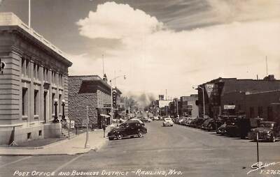 J82/ Rawlins Wyoming Postcard RPPC c1940s Main Street Stores 378 | eBay