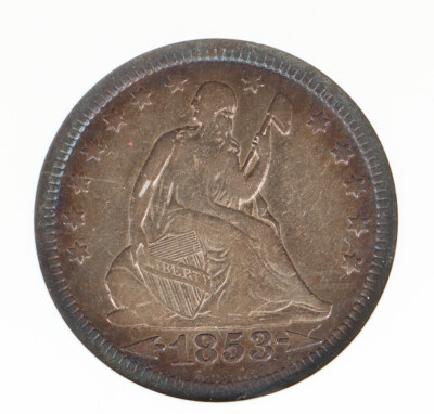 1853 P Seated Liberty Quarter with Arrows & Rays ANACS VF30 Details 25c | eBay