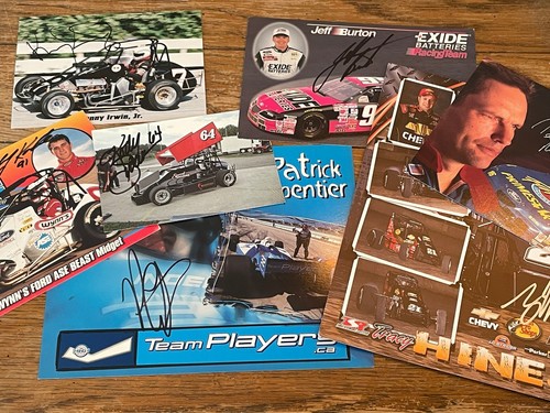 Autographed NASCAR Racing Race Car Indy Driver Cards/Postcards/Fliers ...