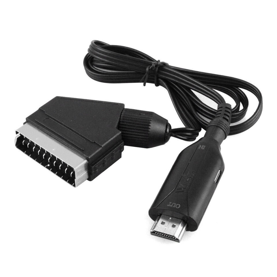 SCART to HDMI Converter Cable SCART > HDMI -- OLD DVD TO HD TV -- Video ...