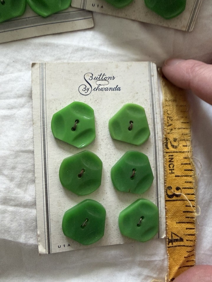 Art Deco Emerald City Green Buttons on Three Original Cards | eBay