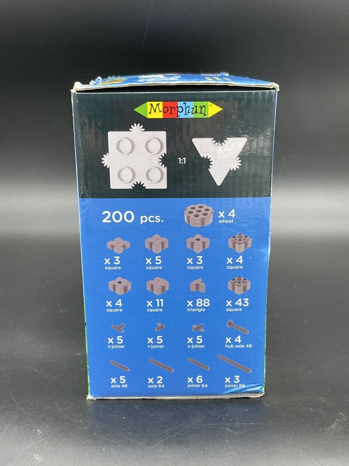 Morphun STEM Building Bricks Set, Junior Xtra, 200 Piece Set Builds 100+ Models | eBay