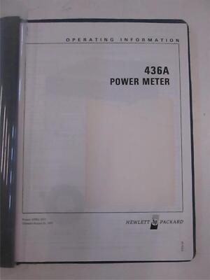 HP 436A Power Meter Operating Information, Used | eBay