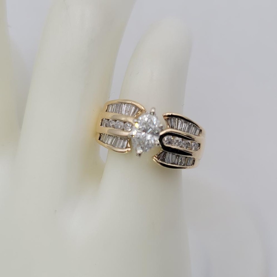 WOMEN'S 14K YELLOW GOLD .71CTW DIAMOND ENGAGEMENT RING (aee kp ...