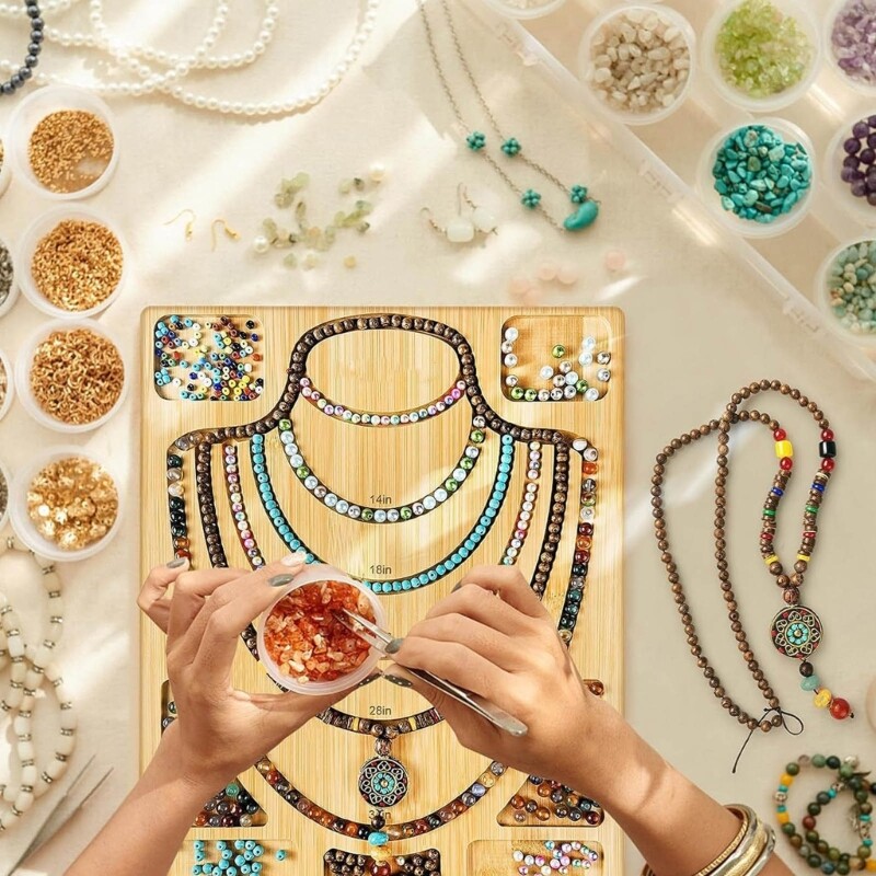 Wooden Beading Board Beading Tray Jewelry Crafting Tool Easy Use | eBay