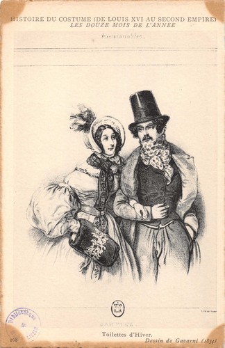 Français Mode Costume Parisien ~ Histoire Du ~ Toilettes D'Hiver Carte ...